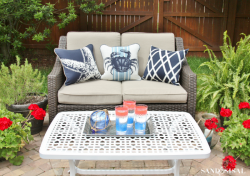 A Red, White, and Blue Coastal Patio