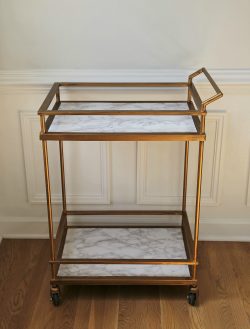 DIY Faux Marble Bar Cart Makeover - Sand and Sisal