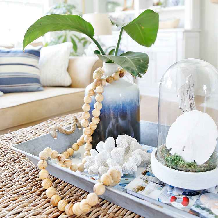 Easy Coastal Craft - DIY Wood Bead Strand - Sand and Sisal