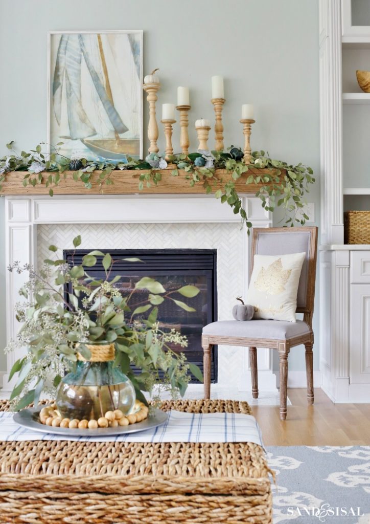 A Coastal Fall Family Room Tour - Sand and Sisal