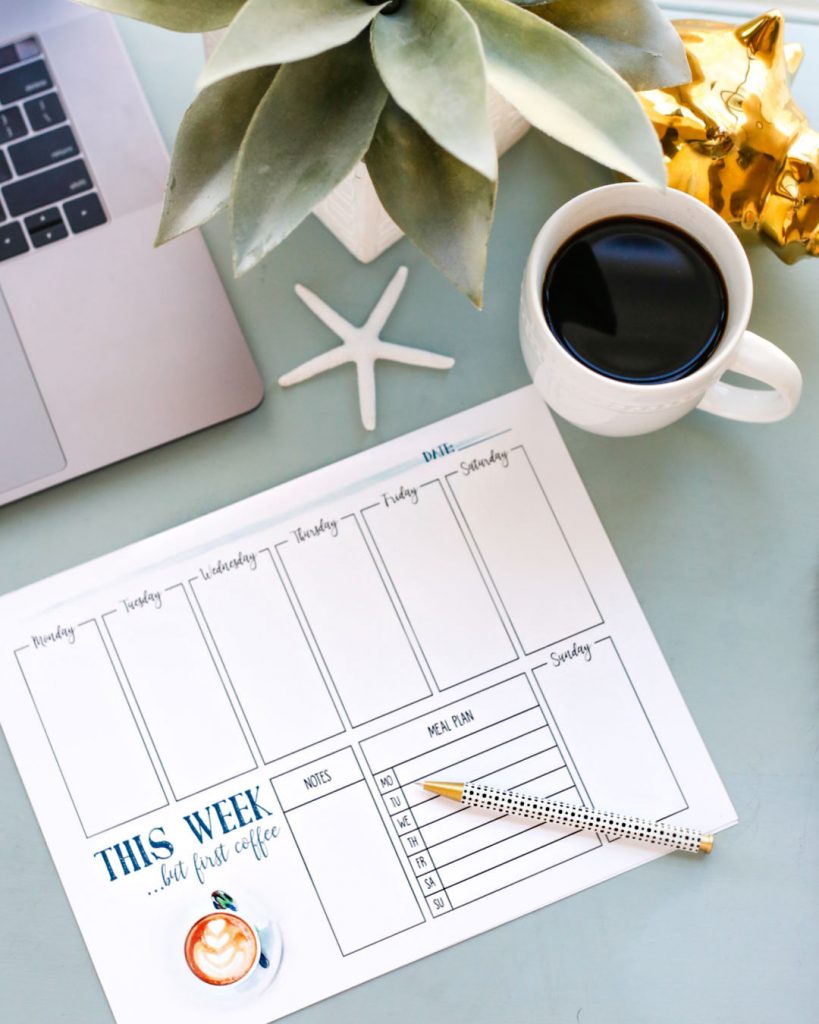 This Week...but First Coffee - Weekly Planner Printable - Sand and Sisal
