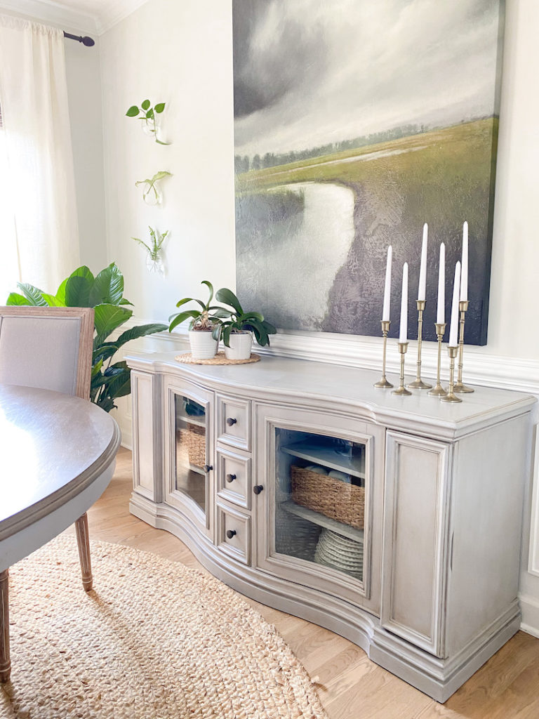 Chalk Paint and Dark Wax Buffet Table Makeover - Sand and Sisal